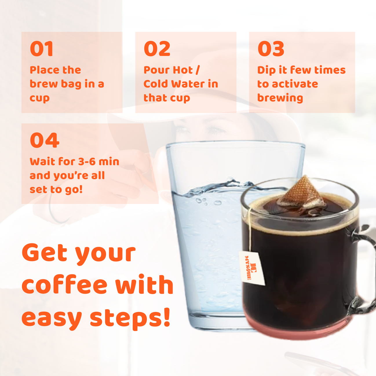 Ground Coffee Dip Bags | 6 Bags – Makes 6 Cups | Hot / Cold Brew – JC ...